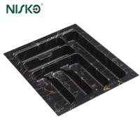 China NISKO Kitchen Cutlery Tray Organizer 8 Adjustable Sections for Soft Close Drawers 40-60 cm BPA-Free Plastic for sale