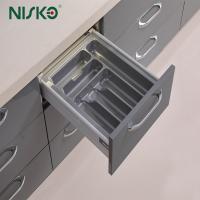 China NISKO Kitchen Cutlery Tray Organizer 8 Adjustable Sections for Soft Close Drawers 40-60 cm BPA-Free Plastic for sale