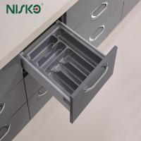 China NISKO Kitchen Cutlery Tray Organizer 8 Adjustable Sections for Soft Close Drawers 40-60 cm BPA-Free Plastic for sale
