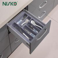 China NISKO Kitchen Cutlery Tray Organizer 8 Adjustable Sections for Soft Close Drawers 40-60 cm BPA-Free Plastic for sale