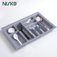 China Modular Kitchen Silverware Storage Organizer Flatware Tray Cutlery Drawer Insert 40-60cm for sale