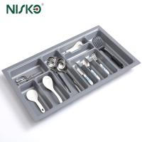 China NISKO 10-Compartment Cutlery Tray Drawer Insert for Forks Chopsticks Spoons Knives 40-60cm for sale