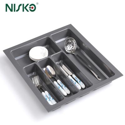 China Modular 6 Compartment Cutlery Tray Flatware Storage Drawer Organizer For Universal Box for sale