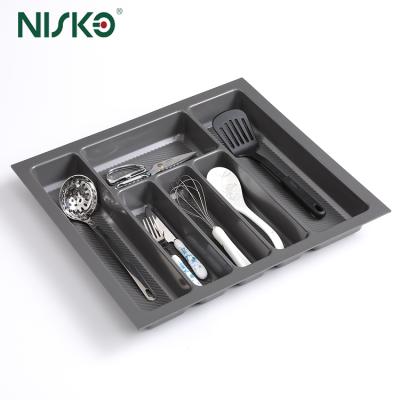 China Kitchen Silverware Storage Box Utensil Drawer Insert Flatware Cutlery Tray Organiser for sale