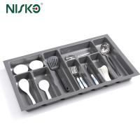 China Modular Flatware Organiser 8-10 Compartments Cutlery Tray Drawer Kitchen Accessories Holder BPA-Free Plastic for sale