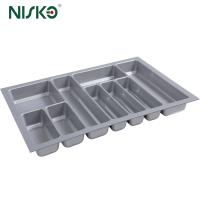 China Modular Flatware Organiser 8-10 Compartments Cutlery Tray Drawer Kitchen Accessories Holder BPA-Free Plastic for sale