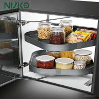 China Revolving Pull-Out Pantry Magic Corner Drawer with 360° Rotation - 564mm Width, 2-6 Tier Aluminum Shelves for sale