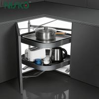 China Revolving Pull-Out Pantry Magic Corner Drawer with 360° Rotation - 564mm Width, 2-6 Tier Aluminum Shelves for sale