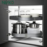 China Revolving Pull-Out Pantry Magic Corner Drawer with 360° Rotation - 564mm Width, 2-6 Tier Aluminum Shelves for sale