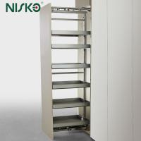 China 180° Rotating Aluminum Pull Out Pantry Unit - 4-6 Adjustable Shelves for 300-400mm Cabinets for sale