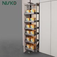 China 180° Rotating Aluminum Pull Out Pantry Unit - 4-6 Adjustable Shelves for 300-400mm Cabinets for sale