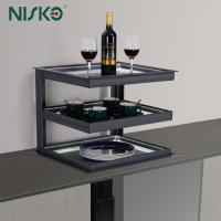 China Built-in Intelligent Touch Lift Wine Bottle Shelves - 603×528×746mm Dimensions, 220V Operation for Kitchen Cabinet Storage for sale