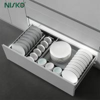 China Pull-Out Adjustable Shelves Plates Basket Dish Bowl Rack Organizer for Kitchen Storage for sale