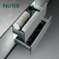 China 2 Tier Pull Out Basket Drawer with LED Light for Kitchen Cabinet Storage 30-45cm for sale