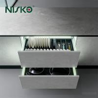 China 2 Tier Pull Out Basket Drawer with LED Light for Kitchen Cabinet Storage 30-45cm for sale