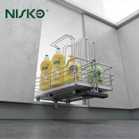 China NISKO 2-Tier Pull Out Under Sink Storage Organizer Stainless Steel Sliding Shelf 400mm for sale