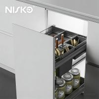 China 2 Tier Multi Purpose Pull Out Baskets Kitchen Cutlery Organizer For Spice Seasoning Bottle for sale