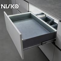 China NISKO Multi-Functional Pull Out Basket Spice Rack Drawer 450mm Kitchen Cabinet Storage for sale
