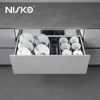 China Tiered Cutlery Drawer Pull Out Basket Utensils Organizer with LED Light 30-45cm for sale
