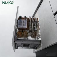China Multipurpose Kitchen Pull Out Basket Wire Cutlery Bottle Rack Storage 600mm for sale