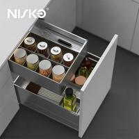 China Multipurpose Sliding Pull-Out Cultery Basket Seasoning Bottle Storage Rack for sale