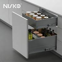 China Multipurpose Sliding Pull-Out Cultery Basket Seasoning Bottle Storage Rack for sale