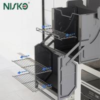 China Two Layer Pull Down Shelf Lift Sliding Pantry Storage Basket - 432mm Depth with Gas Spring Support for Kitchen Cabinets for sale