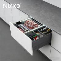 China Pull Out Multi-purpose Kitchen Organizer with LED Light - 549-849mm Width, Adjustable Cutlery & Dish Storage for sale