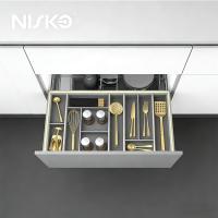 China SUS304 Stainless Steel Cutlery Tray Pull-Out Organizer with Bottle Storage - 241-841mm Width Options for sale