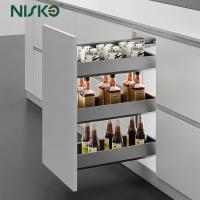 China 3 Shelf Side Sliding Bottle Rack Kitchen Organizer - 450mm Depth, 564mm Height, SUS304 Stainless Steel for sale