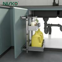 China Kitchen Undersink Basket Pull Out Under Sink Organizer Banthroom Sanitary Storage for sale