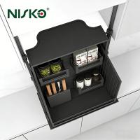 China Electric Lift Wall Mount Storage Basket 674-974mm Width with 220V Motorized System for Kitchen Organization for sale