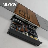 China Smart Pull Down Kitchen Storage Rack with 220V Input - 674mm to 974mm Width Options for Spice Bottles and Utensils for sale