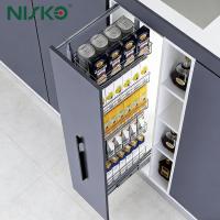 China 5-Tier Stainless Steel Tall Pantry Unit with Ball-Bearing Slides - 240-340mm Width, 1300-2200mm Height for sale