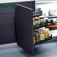 China Side-Mounted Pull-Out Spice Basket with Soft-Close - 2 Shelves, 764-964mm Width, Stainless Steel Construction for sale