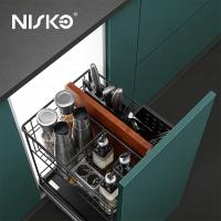 China NISKO Multi Function Pull Out Basket Drawer 600mm Cutlery Spice Bottle Storage for sale