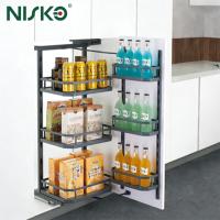 China Kitchen Pull Out Basket Pantry Unit with Adjustable Shelves - 406-556mm Width, 10-15kg Capacity, Soft Close Mechanism for sale