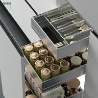 China 3-Tier Kitchen Cabinet Pull Out Spice Rack Drawer with Adjustable Dividers - 300mm to 450mm Width Options for sale