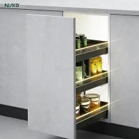 China 3-Tier Pull Out Spice Rack with LED Light for Kitchen Cabinet Storage 450mm for sale