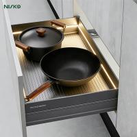 China Heavy Duty Sliding Cabinet Drawer Basket Soft Close 50kg Capacity for Pots and Pans for sale