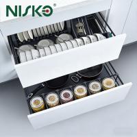 China Double Tiers Adjustable Shelves Dishes Base Basket Cultery Drawer Solution for sale
