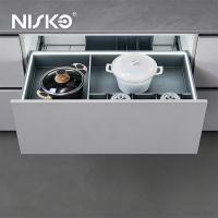 China Kitchen Pull Out Bowls Pans Shelf Storage Organizer Adjustable Shelves With LED Light for sale