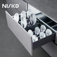 China Stainless Steel Cutlery Tray Pull Out Kitchen Shelf Silverware Drawer Dividers 450mm for sale