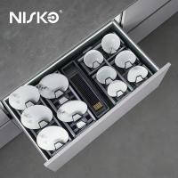 China Stainless Steel Cutlery Tray Pull Out Kitchen Shelf Silverware Drawer Dividers 450mm for sale