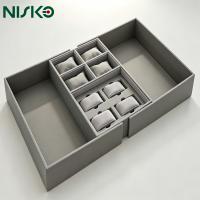 China NISKO Detachable Modular PU Leather Jewelry Drawer Insert Custom Wardrobe Watch Storage Tray for sale