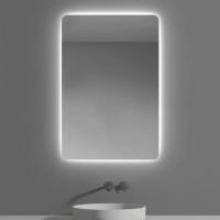 China NISKO Rectangular LED Bathroom Mirror Anti-Fog Aluminum Frame Smart Lighted Mirror With Time Display for sale