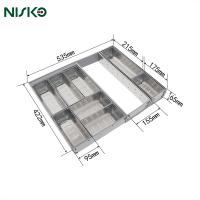 China NISKO SUS304 Stainless Steel Adjustable Kitchen Drawer Cutlery Tray for sale