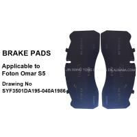 China Foton Aumark Semi-Metallic Truck Brake Pads Original Drawing Number SYF3501DA195-040A1986 for sale