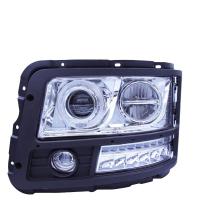 China Truck Parts Repairing Transparent Foton Aumark Original Delon F3000 LED Headlight Assembly for sale