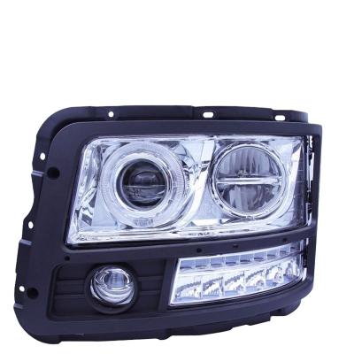 China Truck Parts Repairing Transparent Foton Aumark Original Delon F3000 LED Headlight Assembly for sale